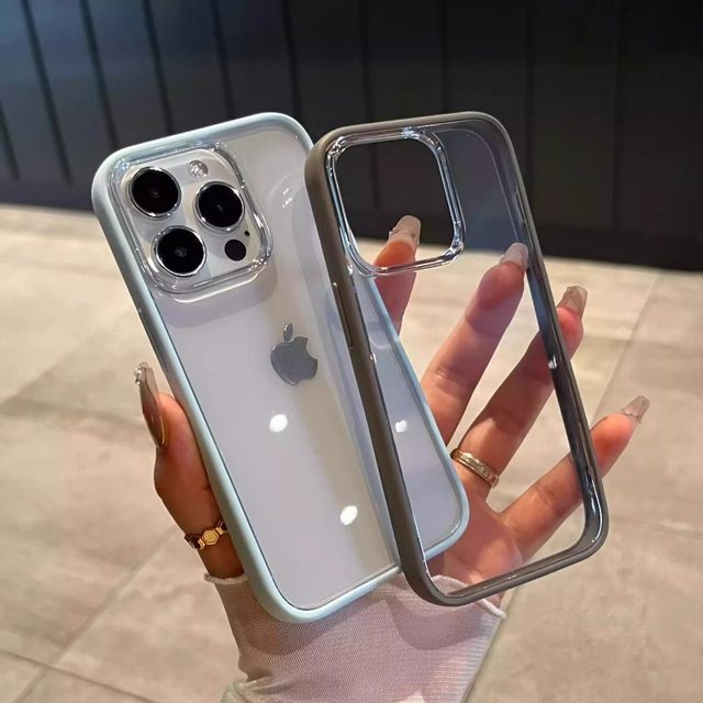 Colorful frame, transparent backplate, two-in-one Apple 15promax mobile ...