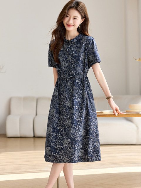 Pure cotton dress 2025 new style this year's popular summer waist ...