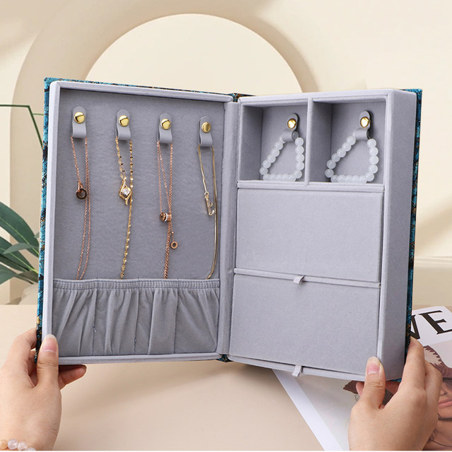 Jewelry box storage box new creative velvet book box necklace pendant ...