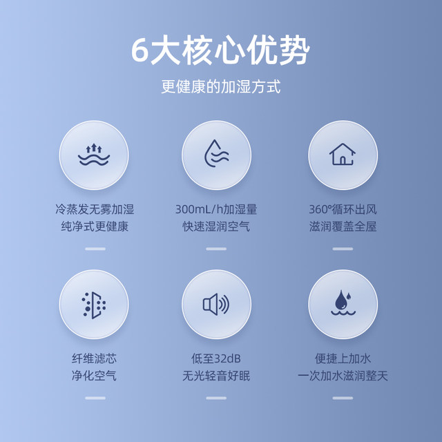 Yadu fog-free air humidifier home light sound pregnant women and babies desktop living room ...