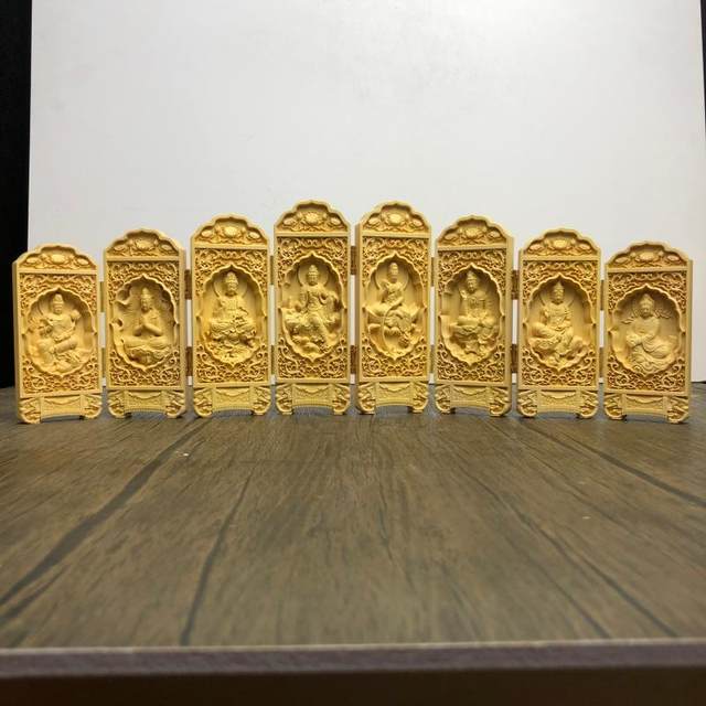 Bulze woodcarving eight Guanyin Guanyin Ziwen Water Moon Guanyin ...