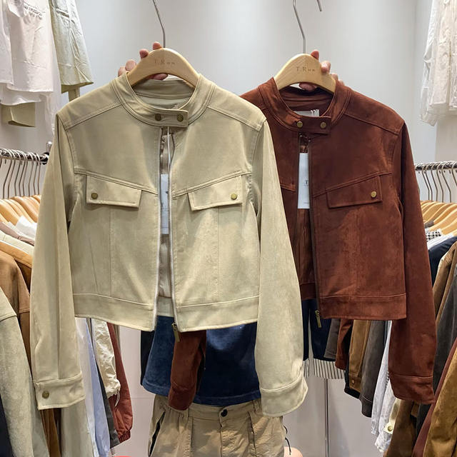 Retro trendy short suede jacket for women 25 spring new fashionable ...