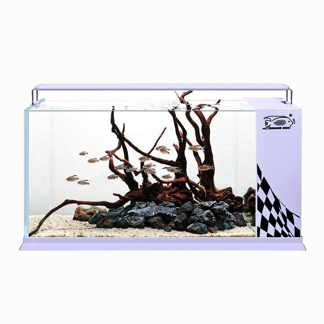 Fish tank living room small desktop creative aquarium ultra-white glass ...