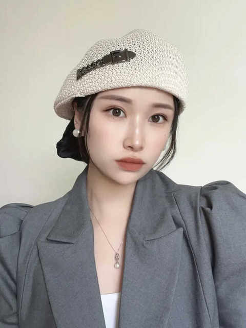 Thin breathable and fixed beret hat for women in spring and summer ...
