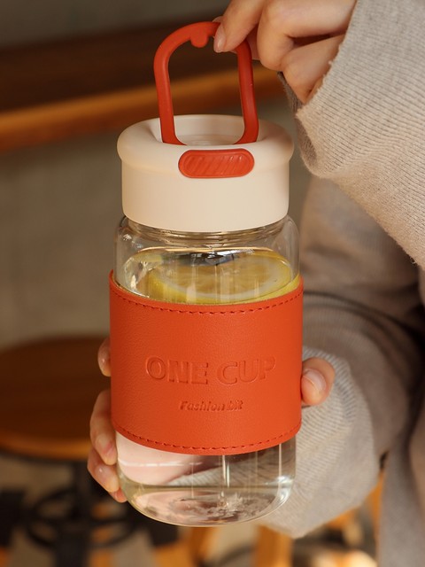 High-value glass cup portable heat-resistant tea cup for women's new ...
