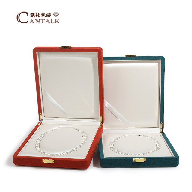 Pearl necklace box Japanese akoya box gift box gift microfiber buckle ...