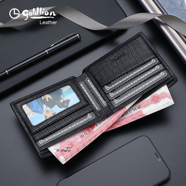 Goldlion New Wallet Men's Genuine Leather Business Men's Crocodile ...