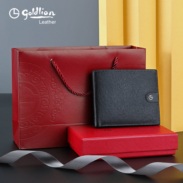 Goldlion New Wallet Men's Genuine Leather Cowhide Fashion Casual Wallet ...