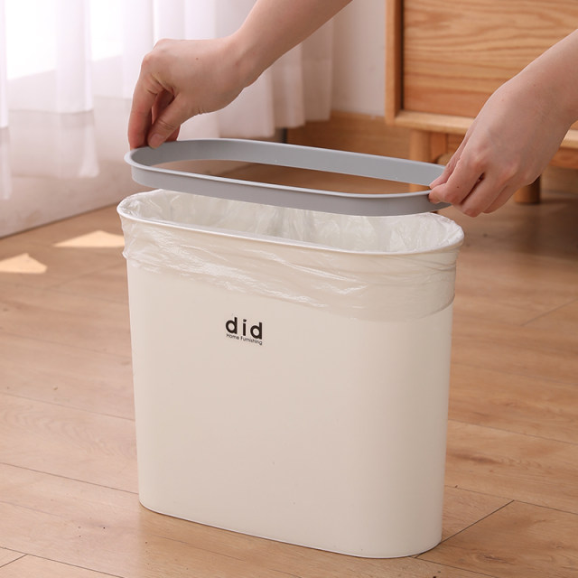 Cracked trash can for home living room and kitchen narrow gap plastic ...