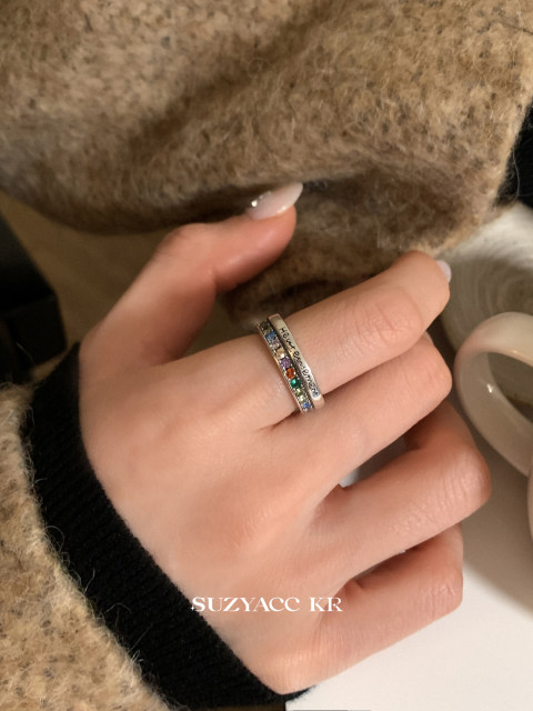 suzyacckr pure silver rainbow road pass rings niche design sensing ...