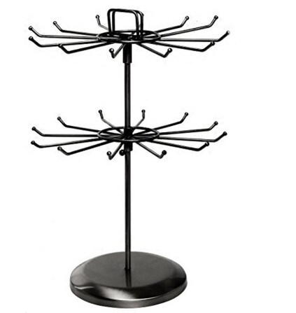 Black iron jewelry rack rotating key jewelry rack storage display rack ...