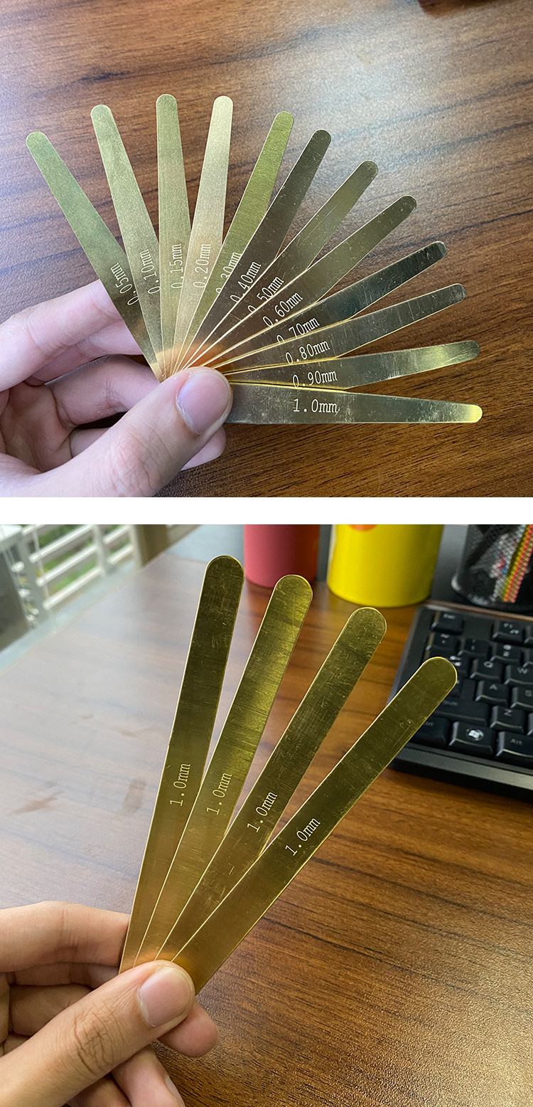 High-Precision Brass Feeler Gauge | Single-Piece Valve Thickness Gauge ...