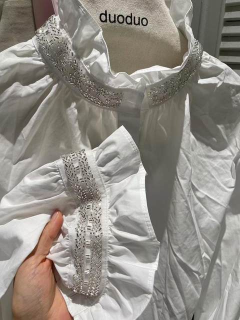 Duoduo stands up to the ruffled leaf bubble bubble sleeve loose bubble ...