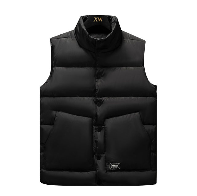 Autumn and winter vest men's Korean edition tide brand slim -fitting vest thickened horse clip ...