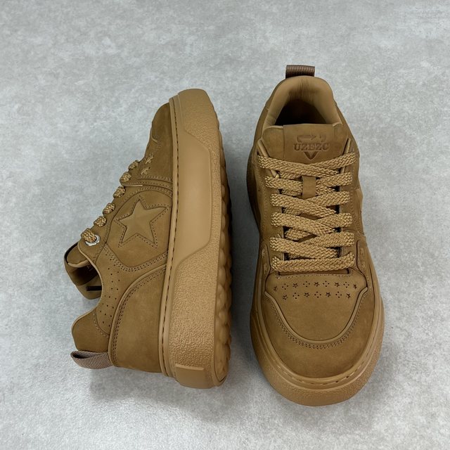 American trendy shoes frosted cowhide casual sneakers autumn 2024 new ...