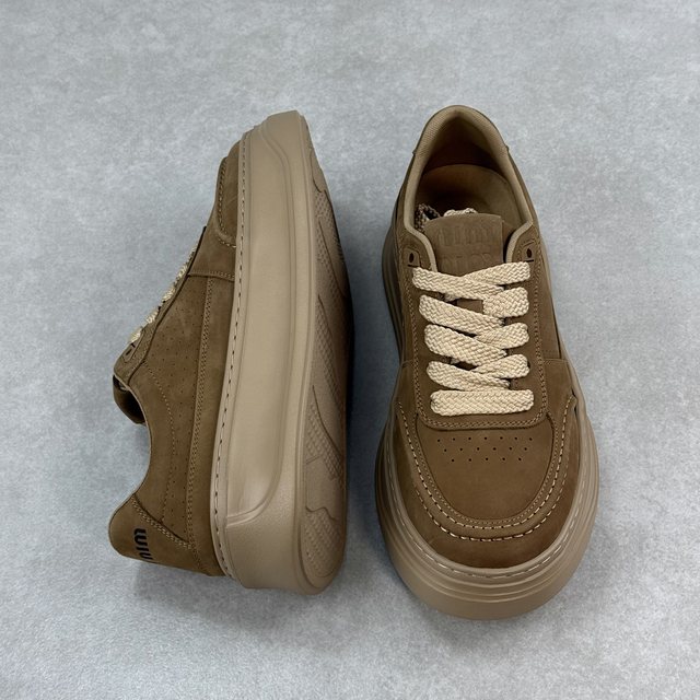 American retro frosted cowhide sneakers, heightening Japanese casual ...