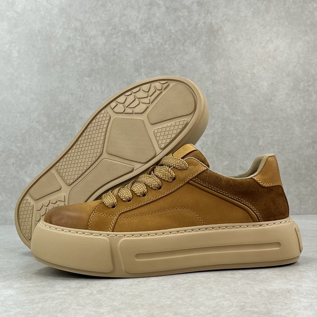 Men's shoes Japanese simple lace-up thick-soled white shoes 2024 new ...