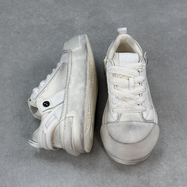 American casual retro old dirty shoes genuine leather sponge cake ...