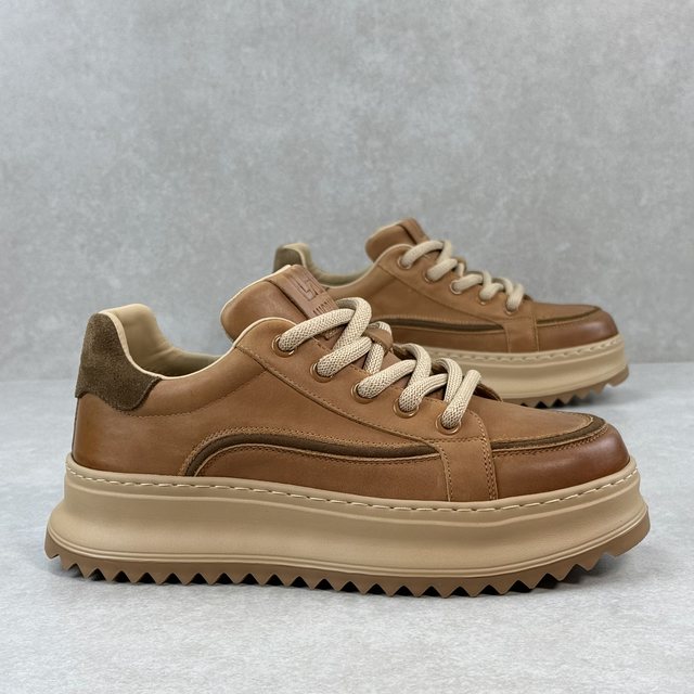 Japanese retro lace-up old work shoes men's thick-soled lightweight ...