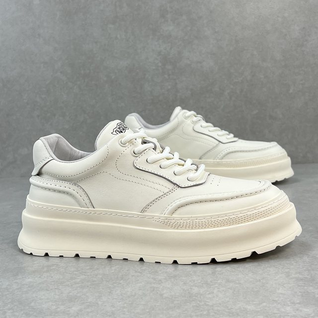 American retro frosted cowhide elevated sneakers, new casual outdoor ...