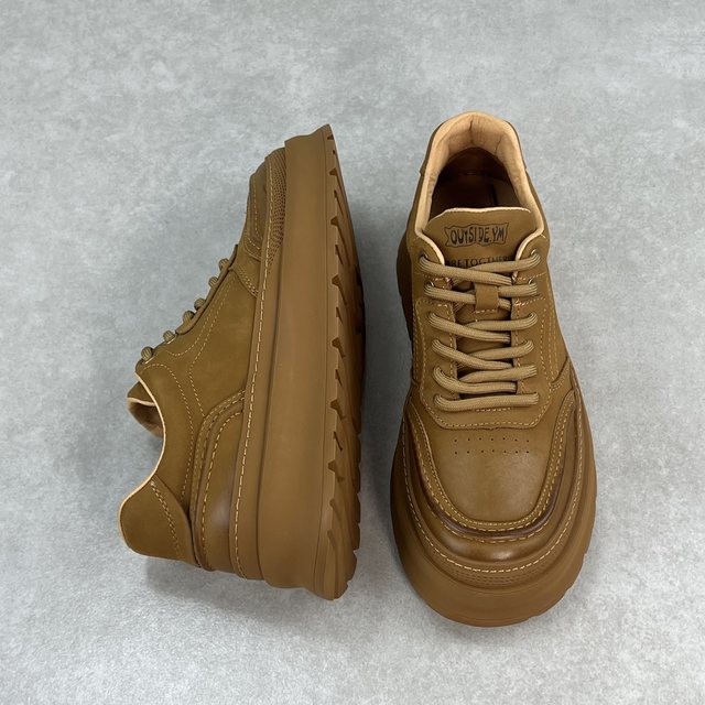 American retro frosted cowhide elevated sneakers, new casual outdoor ...