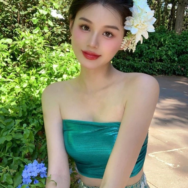 2021 New Summer Thai Dai Dai people nation -style tube top pure color slim single -piece women's ...