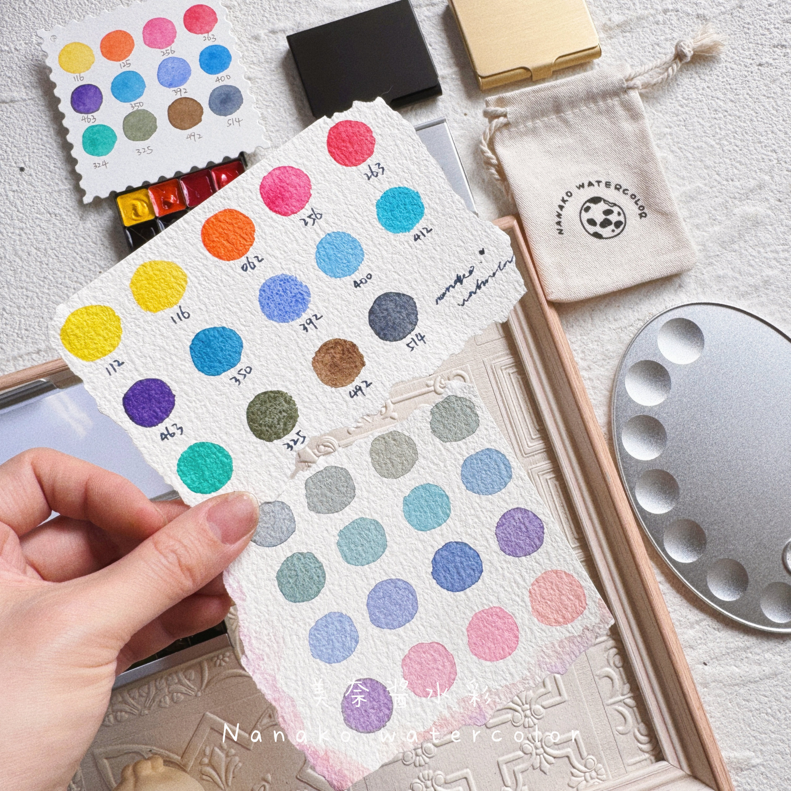 Italian Merry Blue Hummingbird TN Watercolor Box Magnetic Iron Grid 12 ...