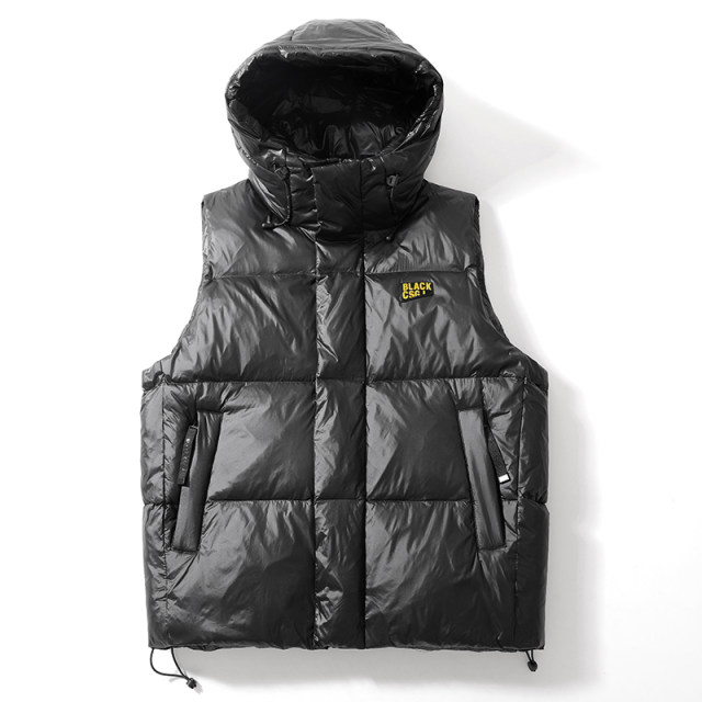 Down vest men's autumn and winter hooded thickened warm vest trendy men's waistcoat sleeveless ...