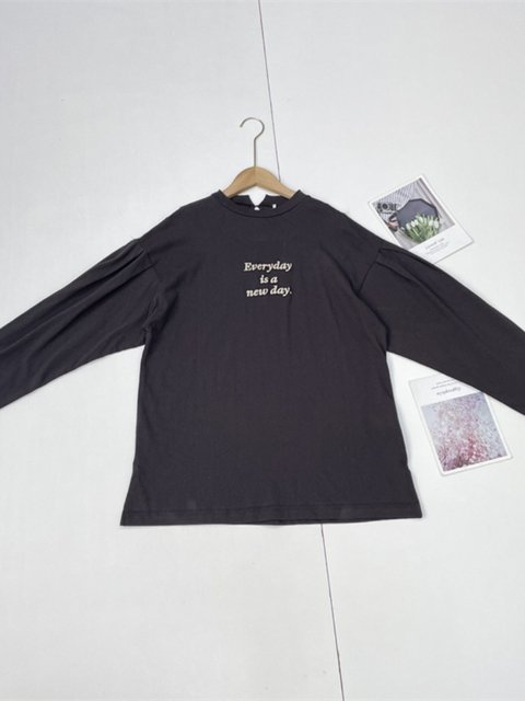 G3 single cotton ~ 24-year autumn new soft round neck loose casual long ...