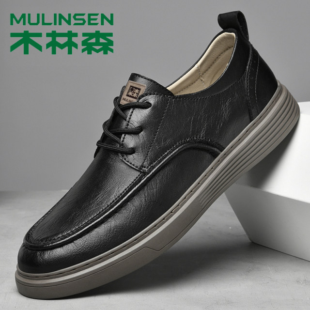 Mulinsen men's shoes summer new leather shoes men's genuine leather ...