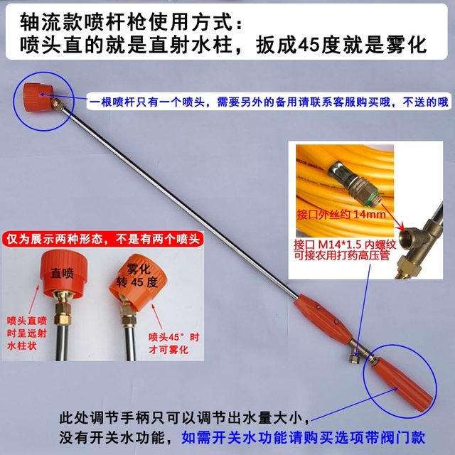 Agricultural sprayer high-pressure spray gun windproof adjustable ...