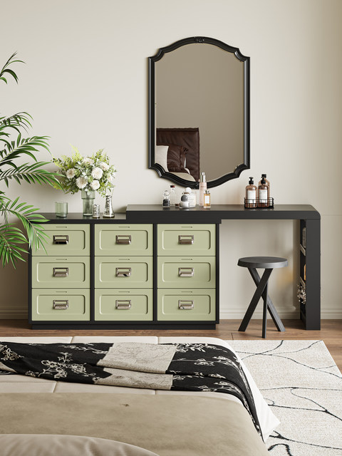 Valley and modern simple nine-grid dressing table cream style design ...
