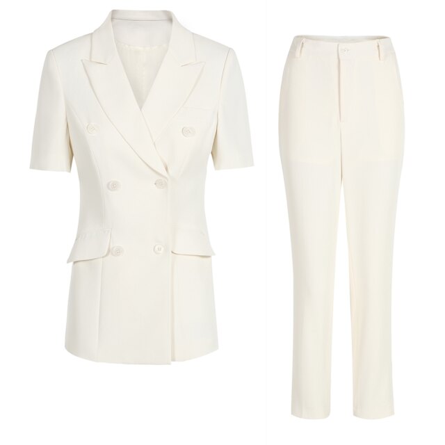 2024 summer thin non-iron off-white professional suit suit for women ...