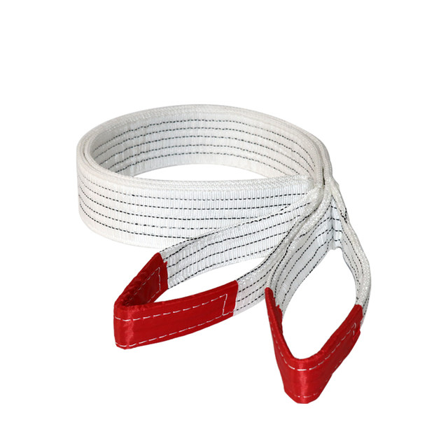 Flat white lifting belt industrial lifting belt driving crane double ...