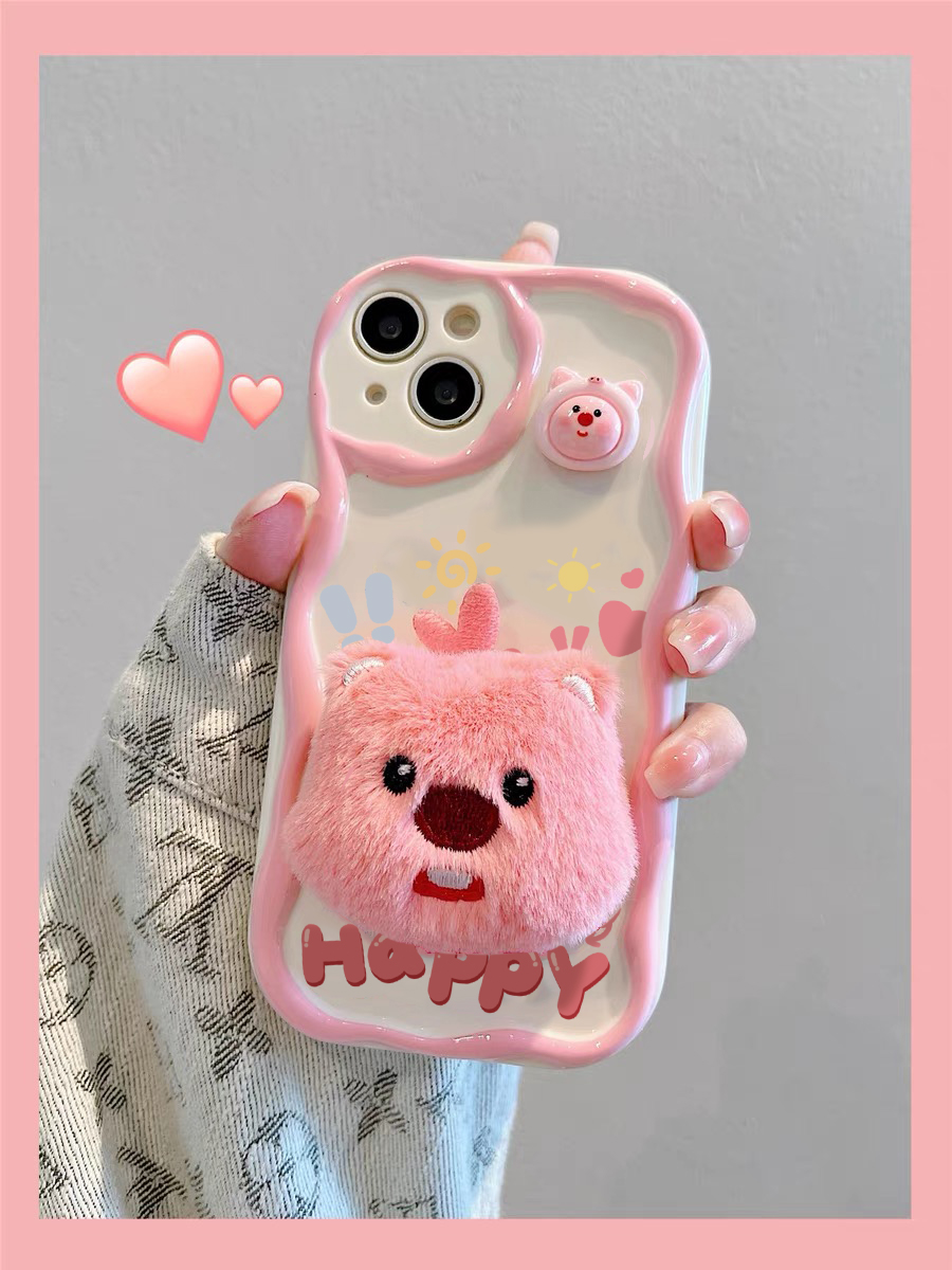 Ins style cute cartoon plush Ruby stand suitable for Apple 15promax mobile phone case ...