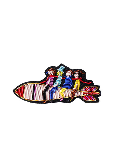 Lingxin made Indian silk handmade embroidery rocket cruise brooch high ...
