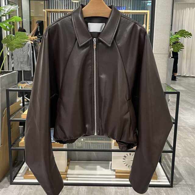 The same style as the mall 24 autumn new style lemon zipper PU leather ...
