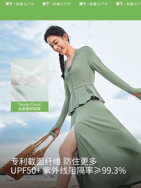 Jiaoxia AL110 split long sun protection women's removable anti-UV ...