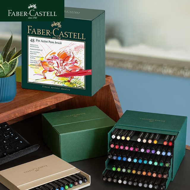 German Faber-Castell PITT soft-head water-based marker pen set 12 ...
