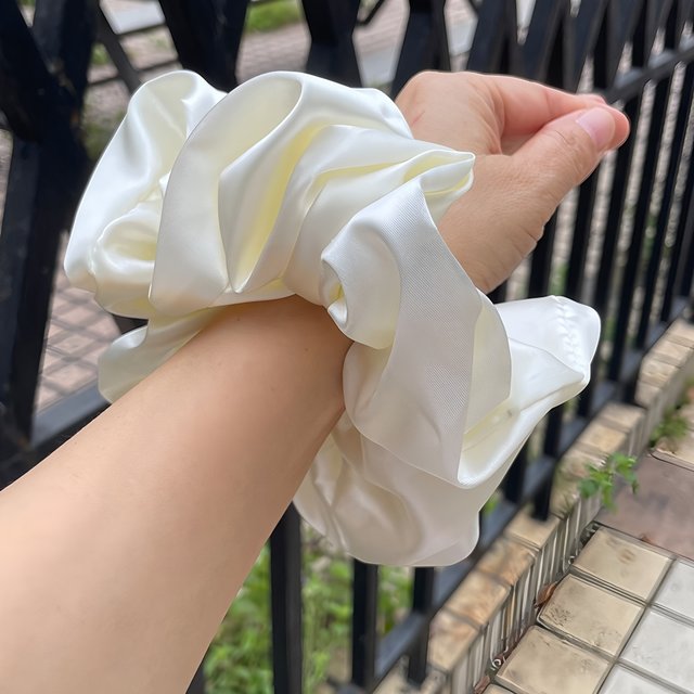 YUMMY INS style super large French elegant satin silk cloth wide hair ...