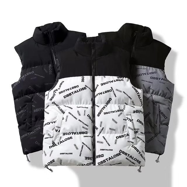 Cotton vest men's spring and autumn and winter 2022 new worker down cotton vest thickened ...