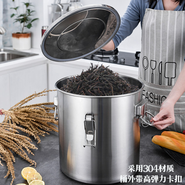 304 stainless steel tea can large capacity sealed tea barrel tangerine ...