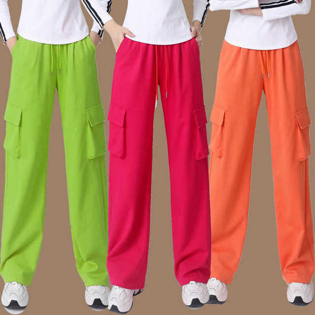2024 new square dance trousers autumn loose straight overalls cotton ...