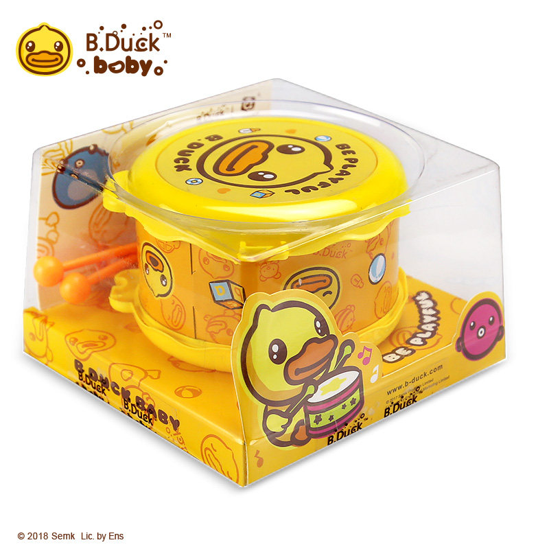B.Duck Little Yellow Duck Baby Hand Drum - Double-Sided Drum with Rope ...