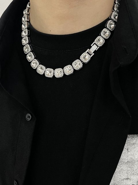 European and American INS full diamond rock sugar necklace American ...