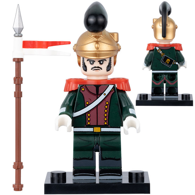 Napoleon War Cavalry Series Soldier Flag Lauding Building Block Human Toy Toys N037-040