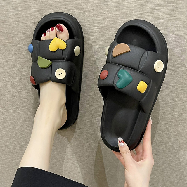 Fashionable colorful stone sandals for women in summer, indoor and ...