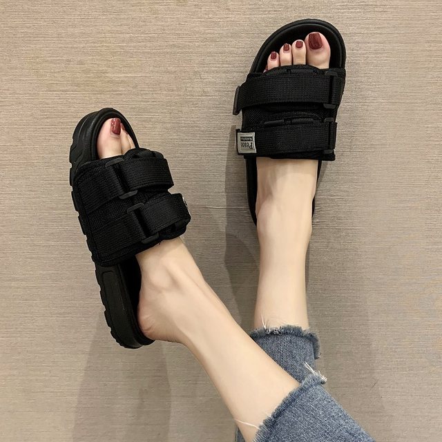 Net red sandals and slippers women summer wear ins tide fashion indoor ...