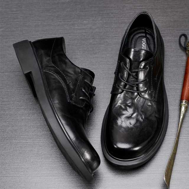 Men's Genuine Leather Shoes 2024 Spring Fashionable Breathable Business ...