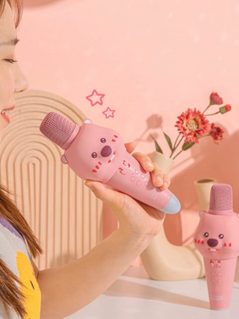 Genuine loopy pink beaver cute Ruby cartoon wireless microphone mobile ...